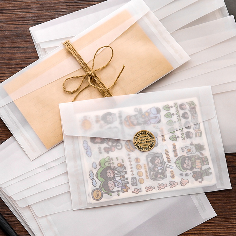 10 Pcs Transparent Sulfuric Acid Paper Envelopes Frosted DIY Love ...