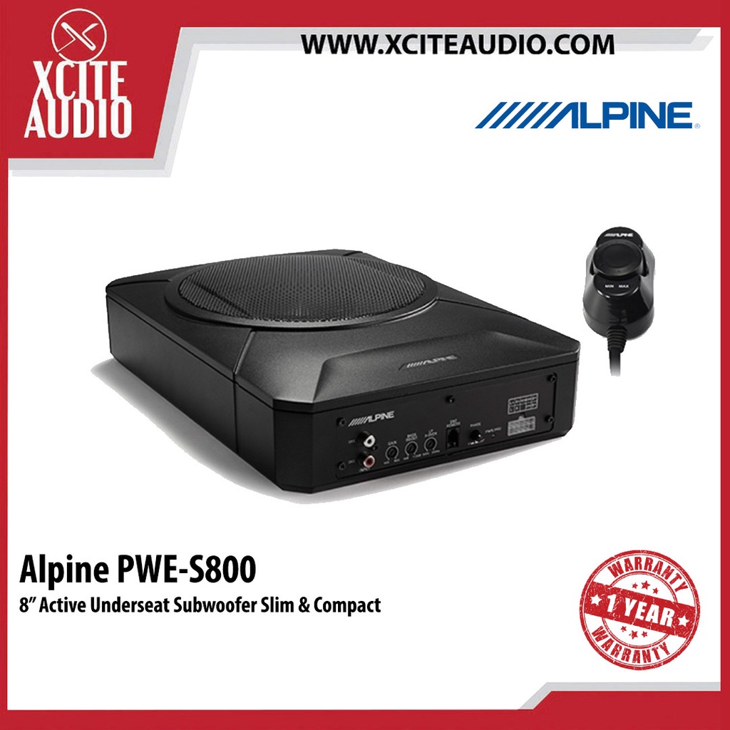 Alpine PWE-S800 8" Active Underseat Subwoofer Slim & Compact | Shopee ...