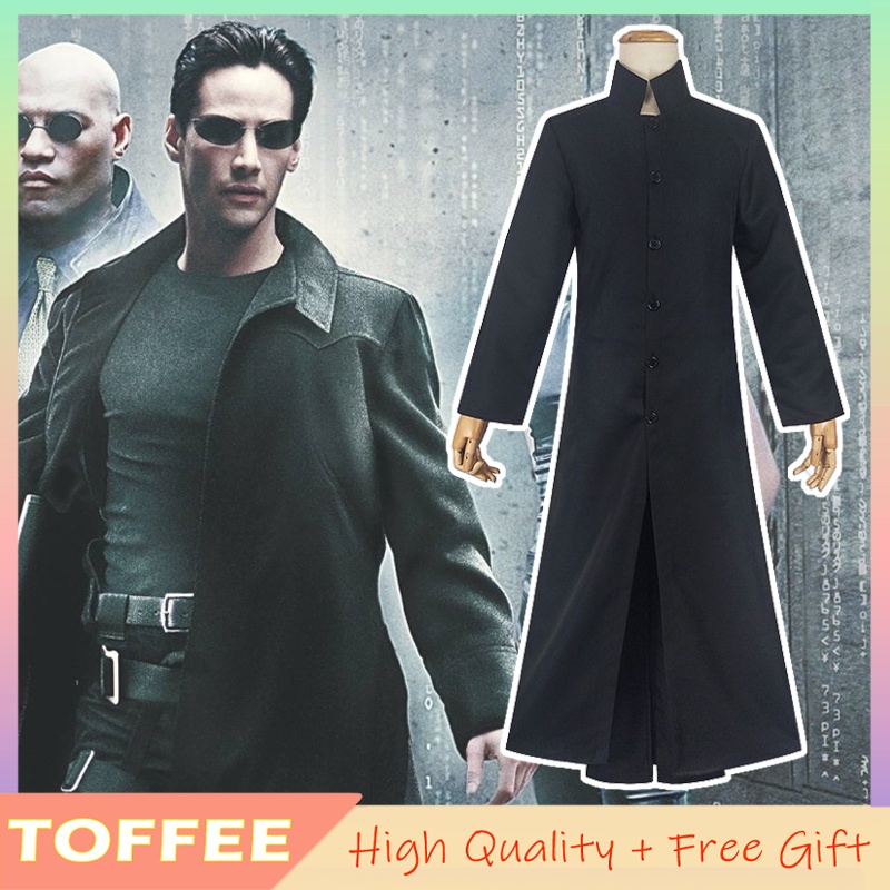 Neo Trench The Matrix Neo Cosplay Costume Black Windbreaker Customised ...