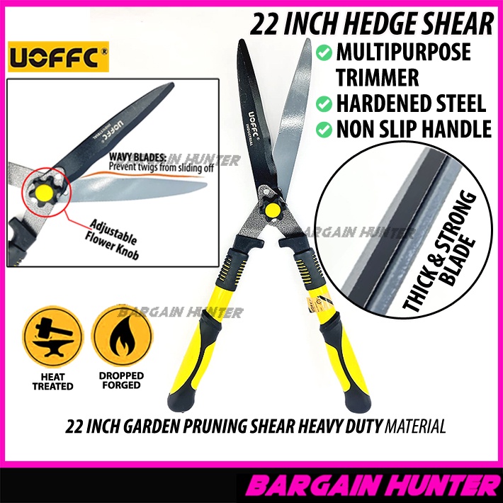 UOFFC 22inch Heavy Duty Garden Pruning Shear Grass Trimmer Cutter Wavy ...