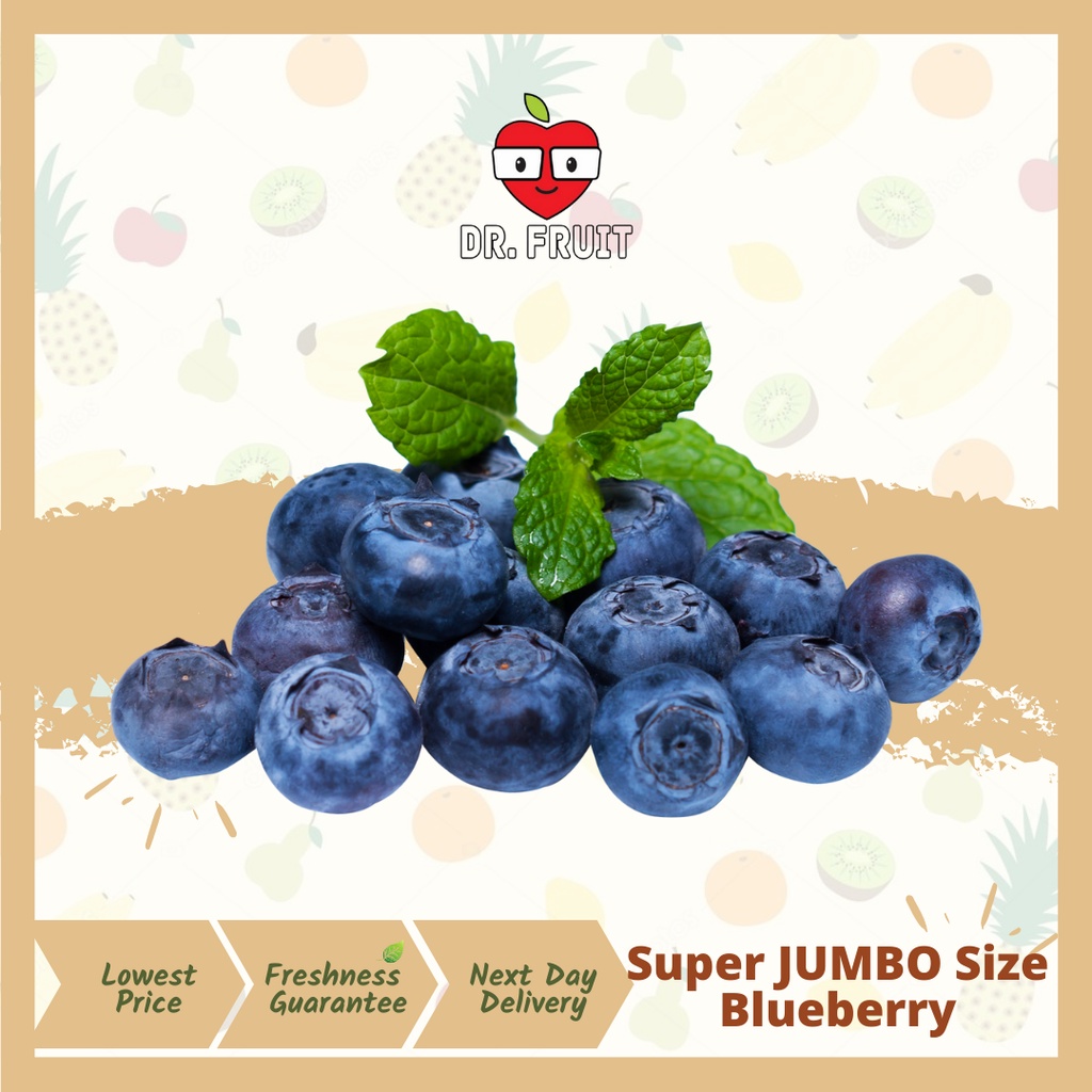 Super Jumbo Blueberry 特大蓝莓 - 125g | Dr.fruit | Shopee Malaysia
