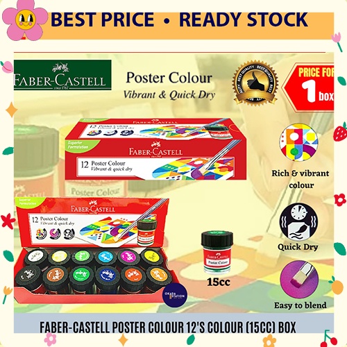 Local Ready Stock Faber-Castell Poster Colour (12's) 15cc / 12 Colour ...