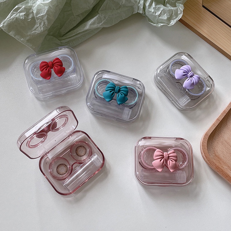 Contact Lens Box Portable Ins Bow Transparent Beautiful Pupil Box ...