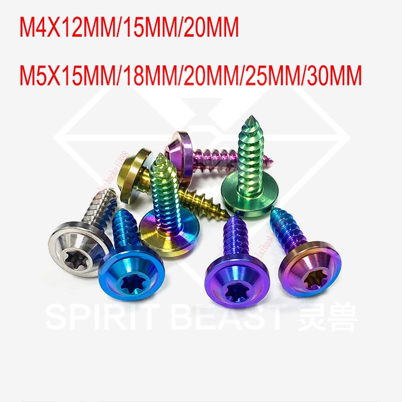 Gr5 /Ti-6Al-4V M4 M5*12/15/20/25/35 Torx Head Titanium Self Tapping Screw For Motorcycle Body ...