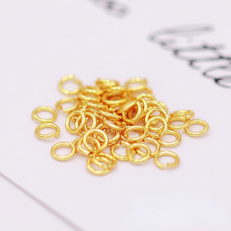 18K Copper Plated Real Gold Color Retention Open Ring Single Flat DIY ...