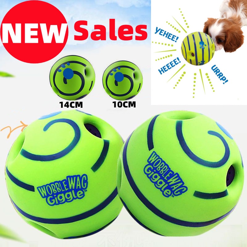 Ready stock wobble WAG giggle ball glitter dog toy interactive fun ...