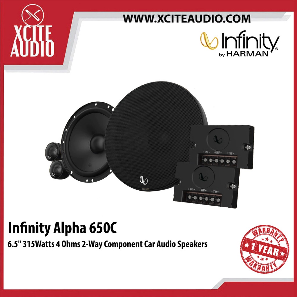 Infinity Alpha 650C 6.5" 315Watts 4 Ohms 2-Way Component Car Audio ...
