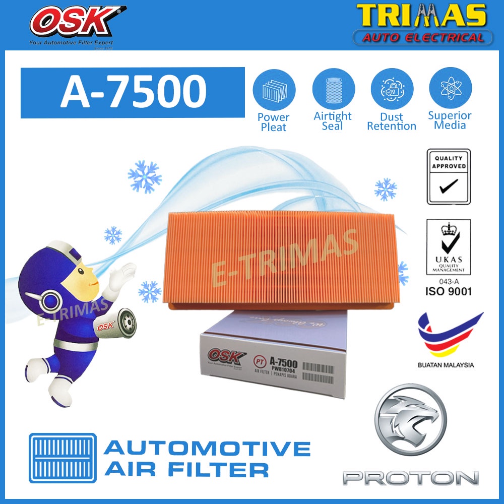 OSK Air Filter Proton Saga BLM FL FLX Persona Preve Iriz Persona VVT ...