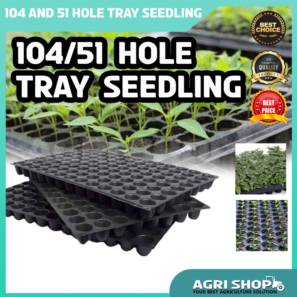 Agrishop 1 pcs 104 /51 Hole Tray Seedling Tray Semaian Plastic Nursery ...