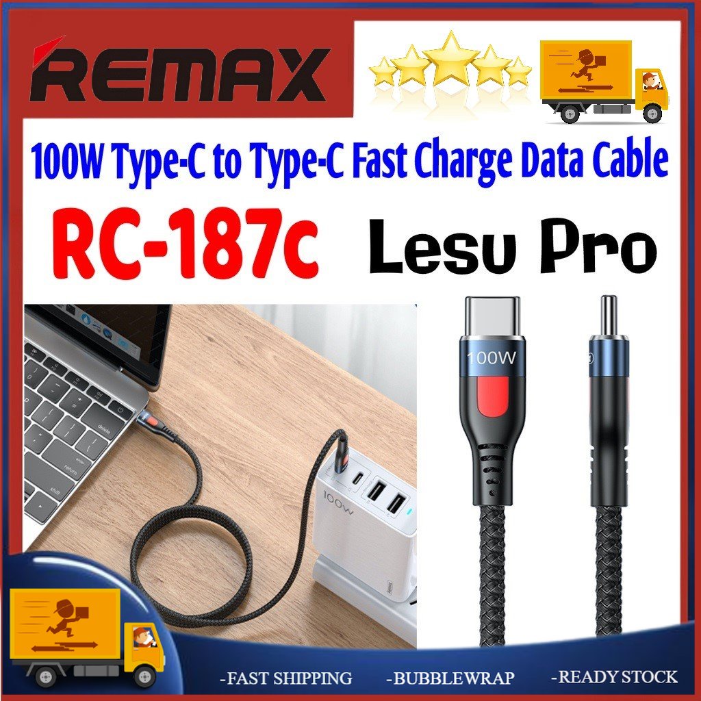 Remax RC-187c Lesu Pro 100W Type-C to Type-C Fast Charge Data Cable ...