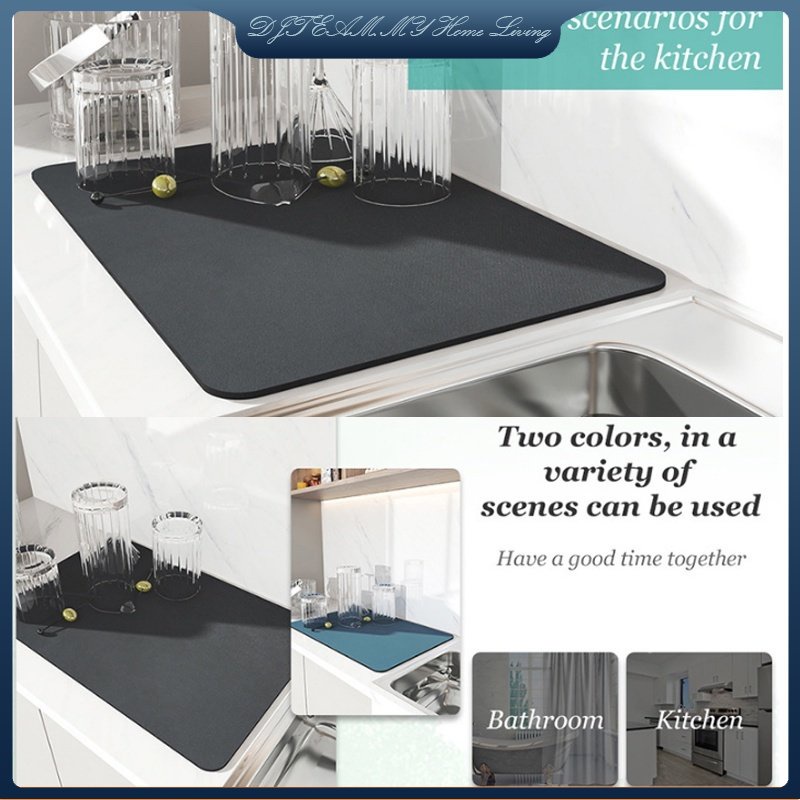 Sink Faucet Absorbent Pad Wash Basin Mat Thickened Durable Coasters Bar ...