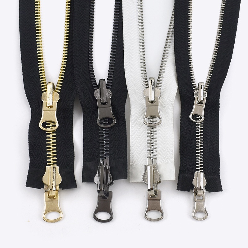 1Pc 60-100cm 5# Metal Zipper Open-End Double Sided Zip for Jacket ...