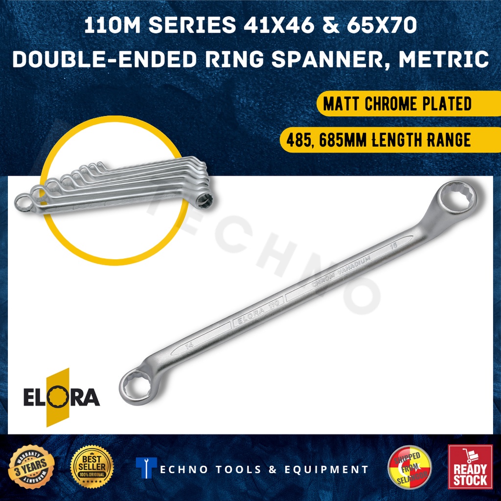 Ready Stock 110M Series 41x46 & 65x70 Double-Ended Ring Spanner Metric ...