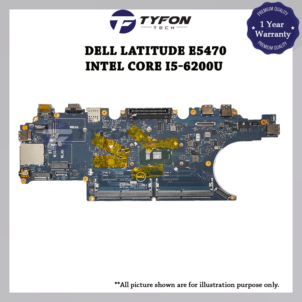 Dell Latitude E5470 i5-6200U Laptop Motherboard 4DRN1 ADM70 LA-C631P ...