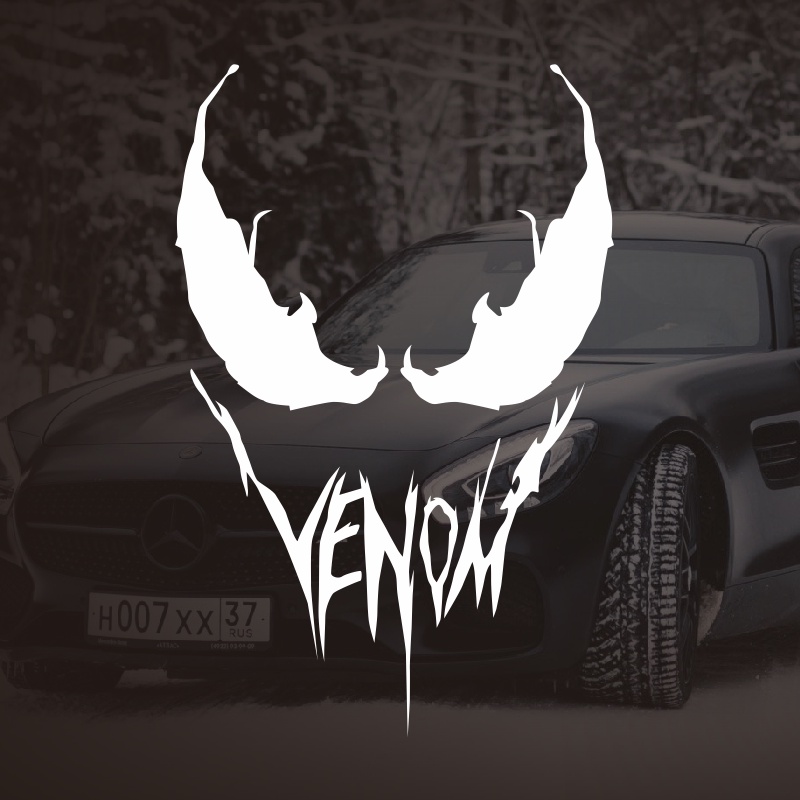 Car Stickers Marvel Avengers Venom Reflective Decoration For Windshield ...
