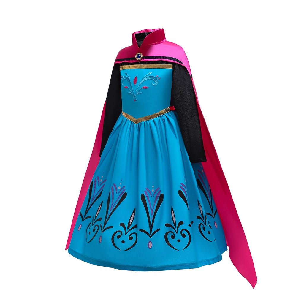 Princess Anna Costume For Girls Frozen Cosplay Set Mesh Dress With ...