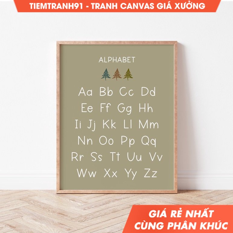 Wall painting Sage Green Alphabet Nursery ABC Minimal Nursery Decor ...