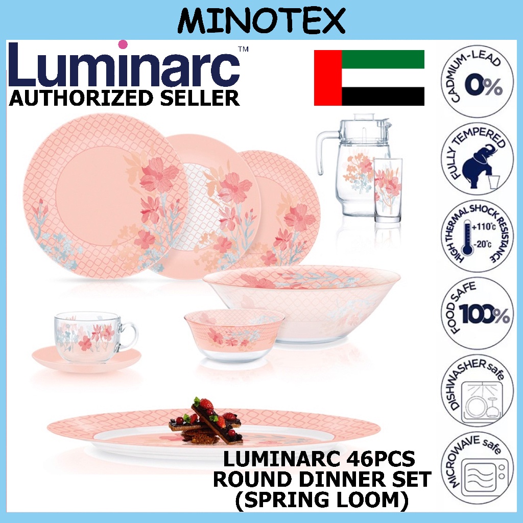 Luminarc Spring Loom 46 Pcs Round Dinner Set/ Luminarc Dinner Set/ Set ...