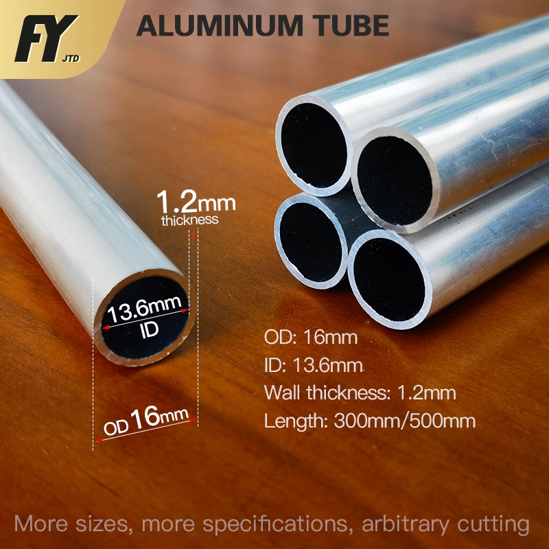 FUYI Aluminum tube OD 16mm ID 13.6mm alloy tube 16mm outer diameter 13 ...