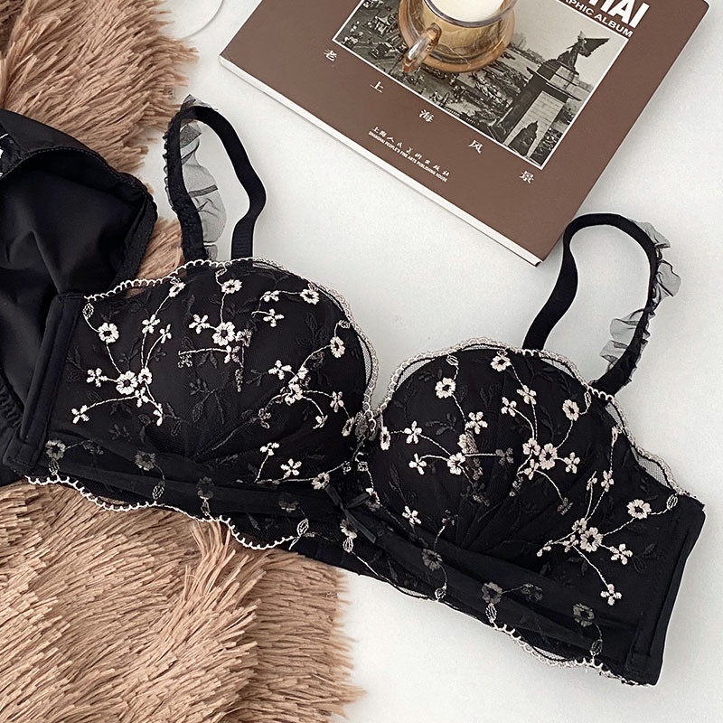 Embroidery Lace Push Up Bra Sexy Lingerie Fashion Bras | Shopee Malaysia