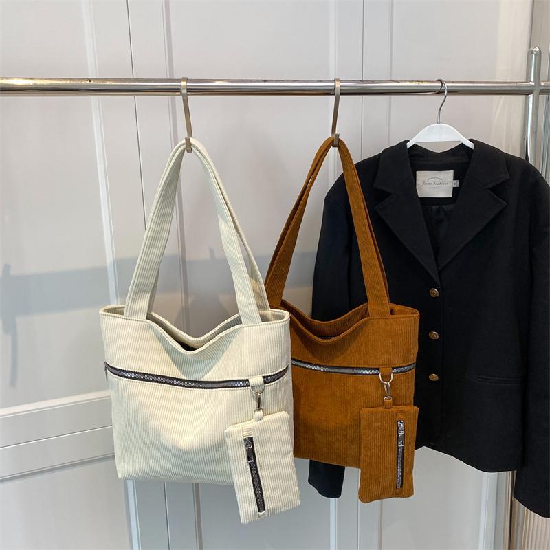 Japan and South Korea New Big Rong Corduroy Women Bags Fashion Niche ...