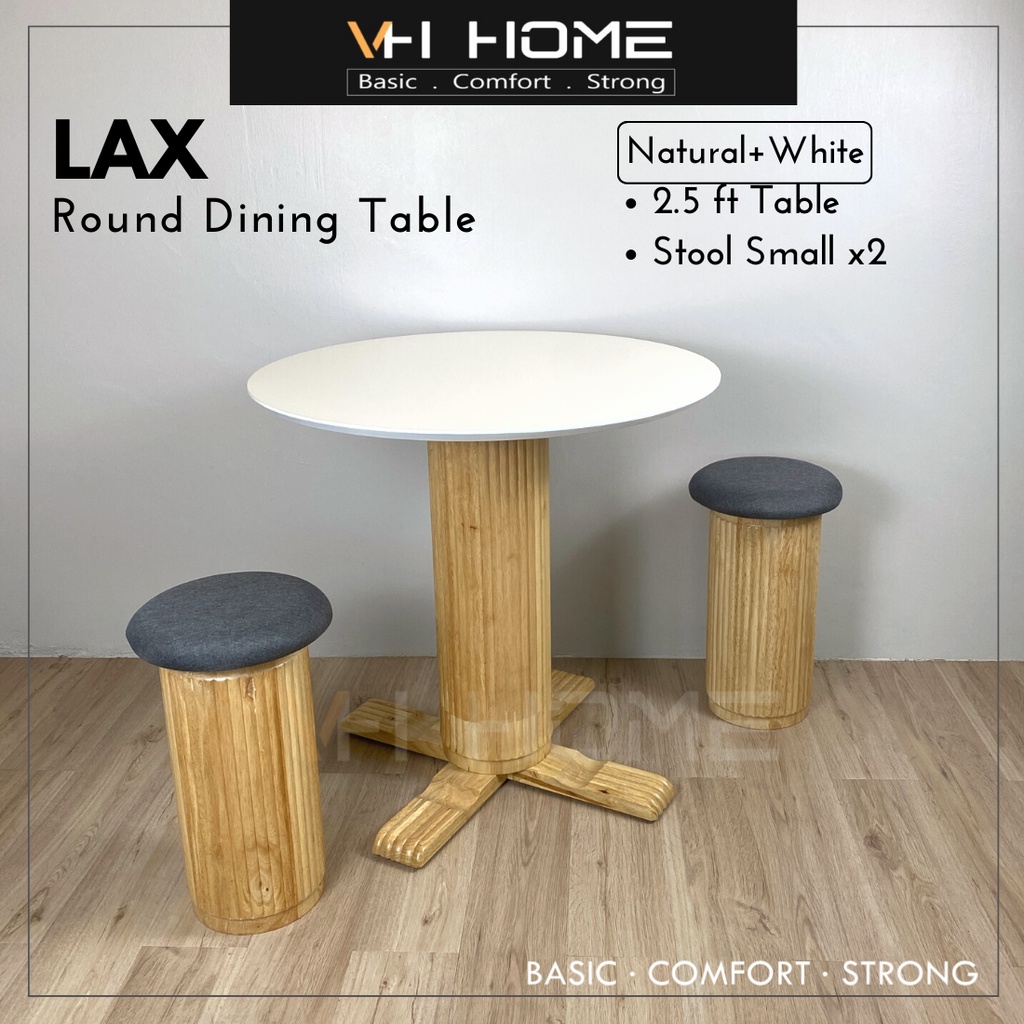 VH LAX Round Dining Table 2.5FT/3FT With Stools Special Modern Design ...