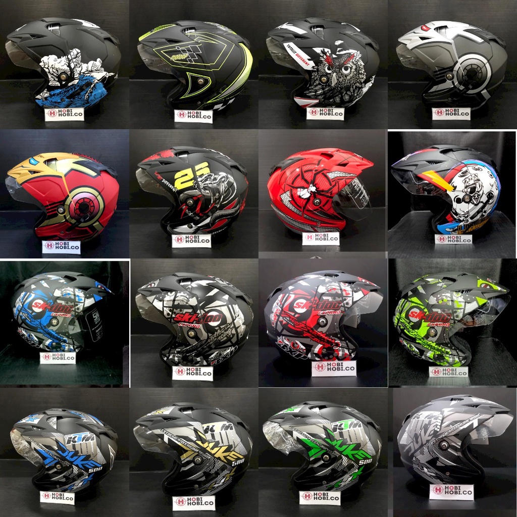 Motorcycle Helmet SNI BXP 2 Glass jp7 (Double visor) 7 Owl Black Doff ...