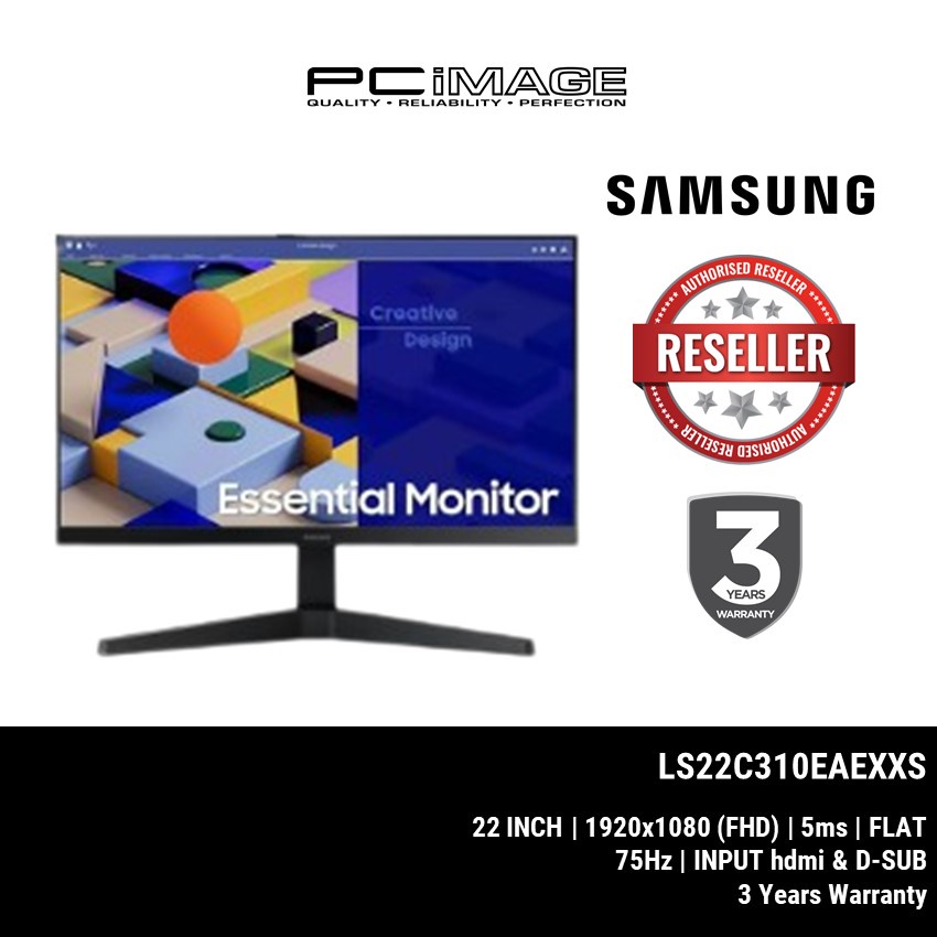 SAMSUNG LS22C310EAEXXS AMD FREESYNC MONITOR (21.5" 1920X1080 5MS 75HZ ...