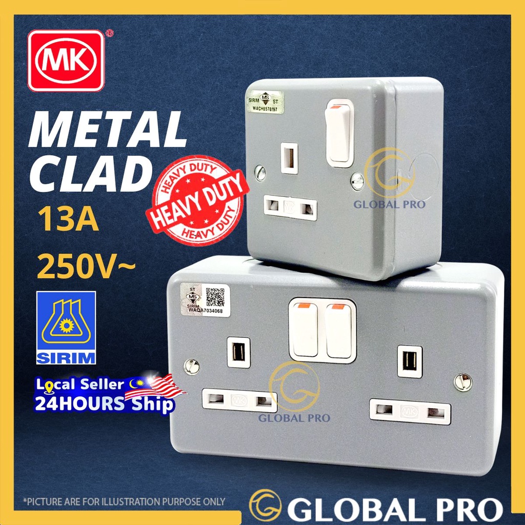 SIRIM MK Metal Clad Switch Heavy Duty Socket 13A Switch Socket Outlet ...