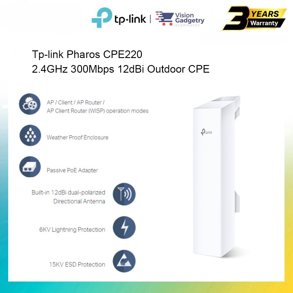 TP-Link Pharos CPE220 2.4GHz 300Mbps 12dBi Outdoor CPE | Shopee Malaysia
