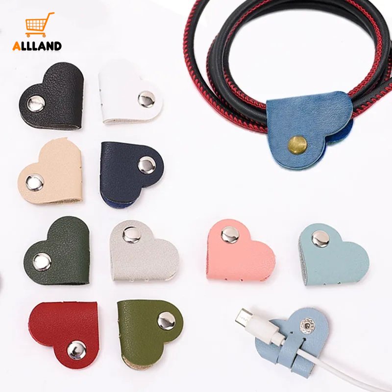 5 Pcs/Set Random Color Heart Shape Cable Winder/ Portable Wire Charger ...