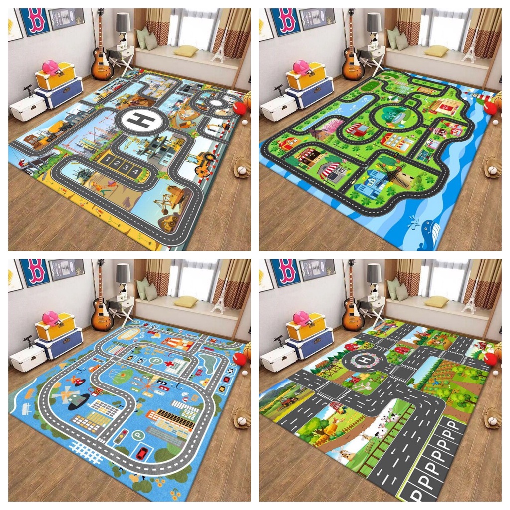 Cartoon Carpet/ Baby Playmat/ Children Carpet/ Early Education/ Traffic ...