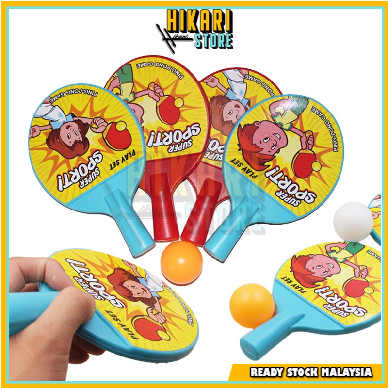 READY STOCK Ping Pong Kid Toy | table tennis 2 Racket With Bats Balls ...