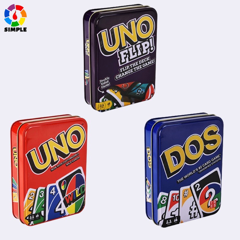 UNO Wild / UNO Flip / DOS Iron Box Game Classic | Shopee Malaysia