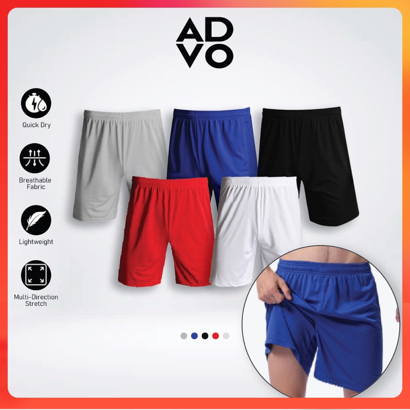 ADVO Microfiber Short Pant Seluar Pendek Lelaki Bola Sport Men Seluar ...