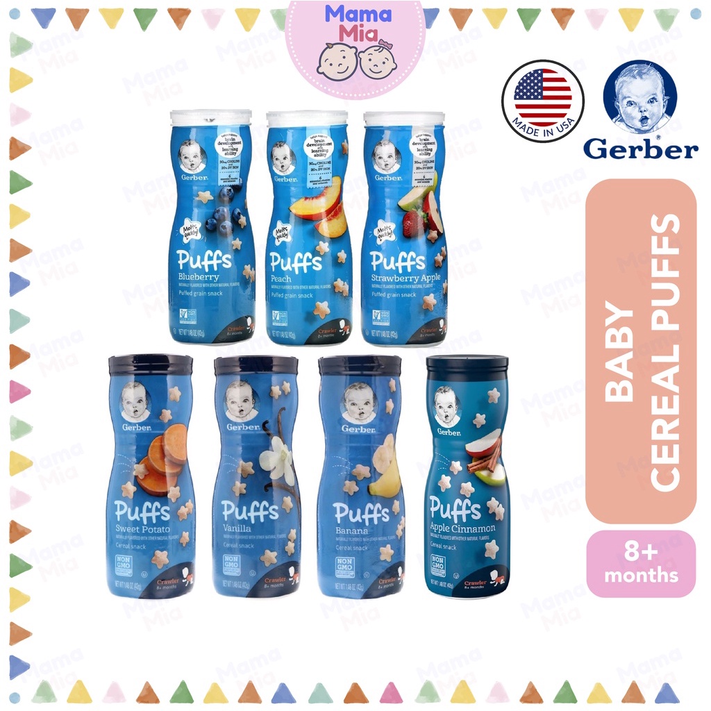 Gerber Baby Cereal Grain Puffs 8M+ Biscuit Baby Biskut Snek Bayi 8 ...
