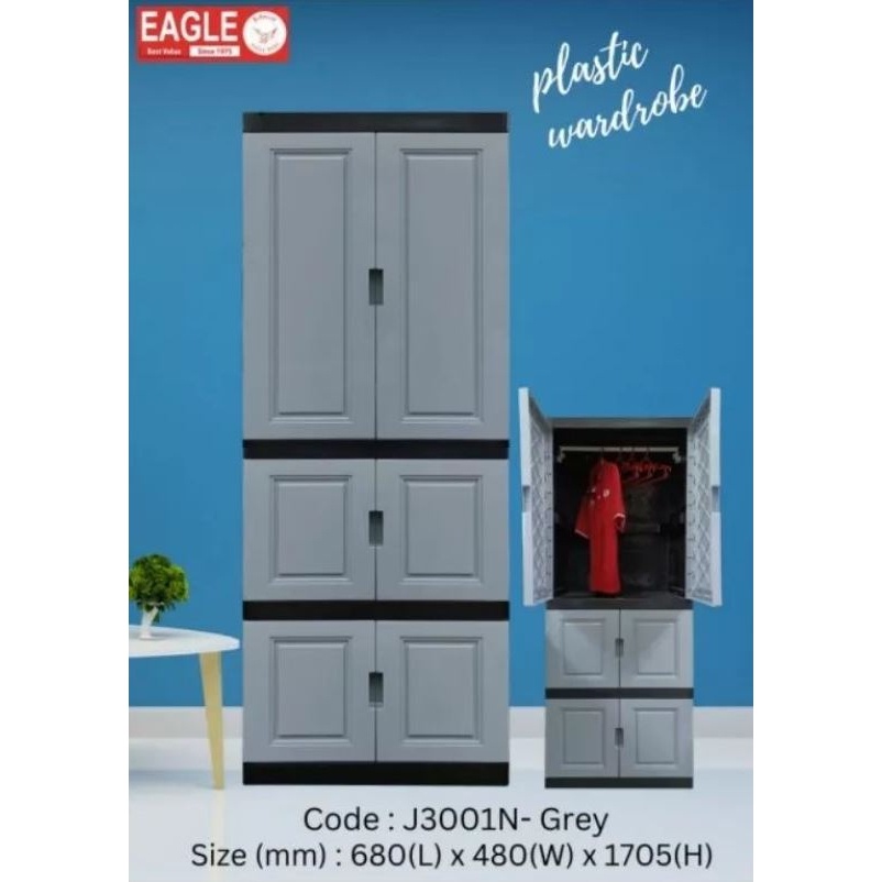 EAGLE PLASTIC DRAWER CABINET STORAGE MULTIPURPOSE 3 AND 2 TIER DIY ...