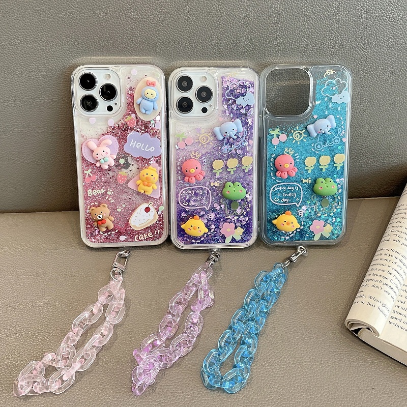 Kartun tiga dimensi sesuai untuk iPhone 13 cangkerang telefon bimbit 14 ...