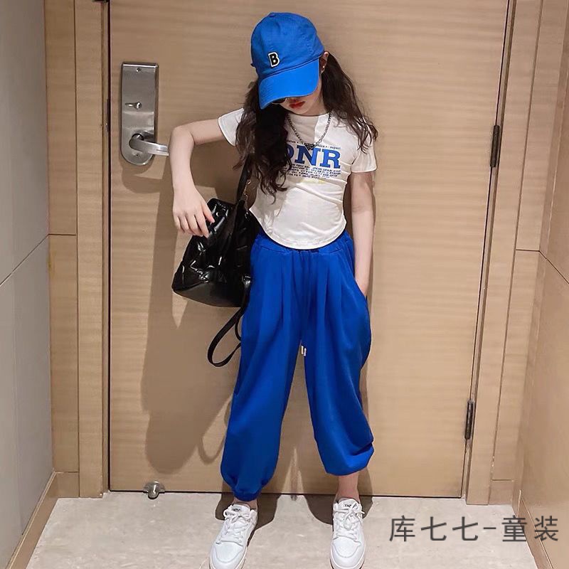 【现货】女童套装 女童夏装套装2023新款中大童夏季洋气时髦字母印花儿童短袖两件套 其他 YRTO | Shopee Malaysia