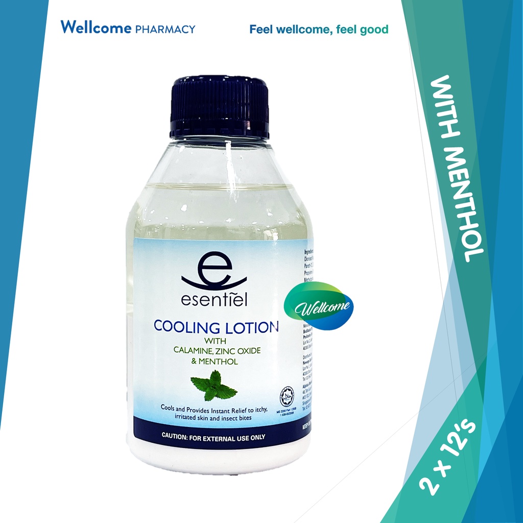 Esentiel Cooling Lotion with Calamine, Zinc Oxide & Menthol - 200ml ...
