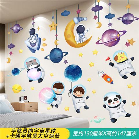 Muka dinding aksesori stiker angkasawan dinding stiker angkasa planet ...