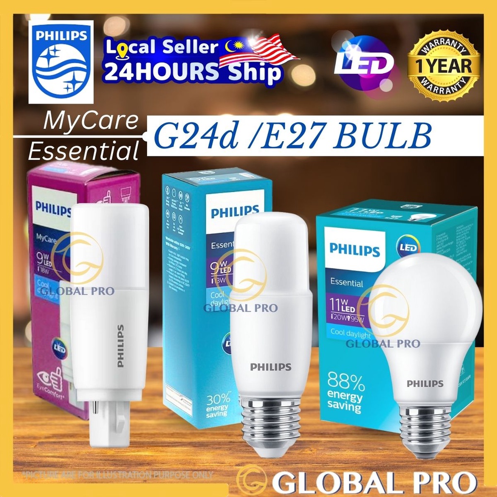 [SIRIM] PHILIPS E27 G24d LED Bulb Ultra Bright Lampu LED Lampu Pasar Malam Light Bulb LED Mentol ...