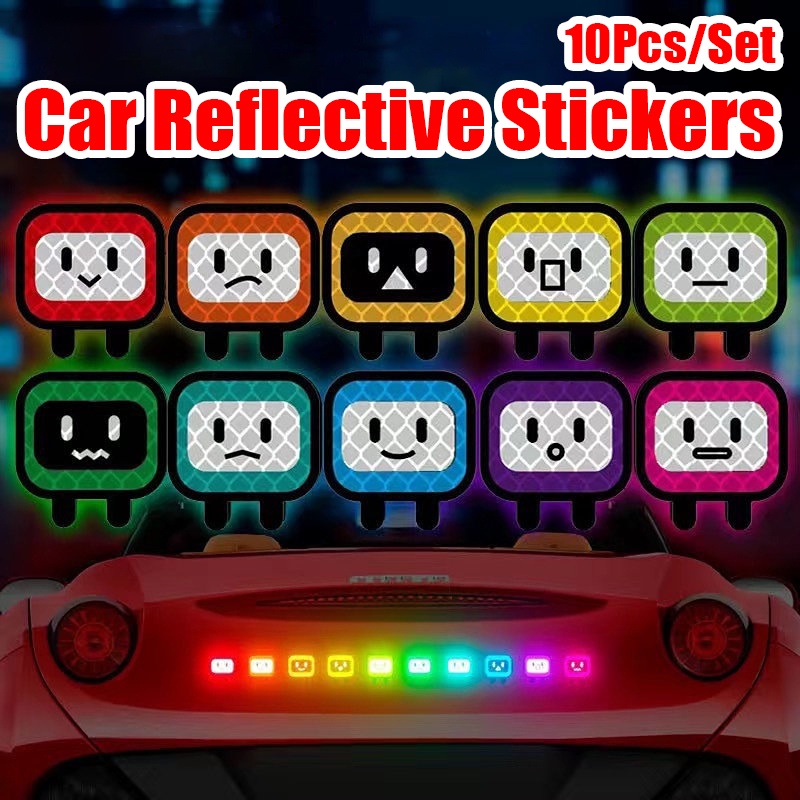 10Pcs/Set Creative Lovely Car Bumper Helmet Covering Scratch Decals ...