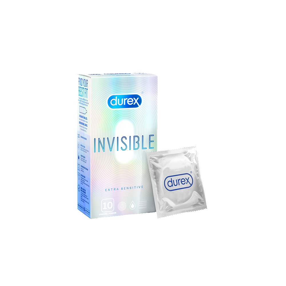 Durex Invisible Extra Thin Extra Lubricated 10'S | Shopee Malaysia