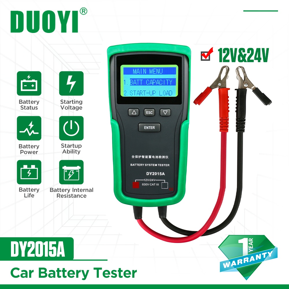 【Local Stock】DUOYI DY2015A 12V 24V Car Battery Tester Digital ...