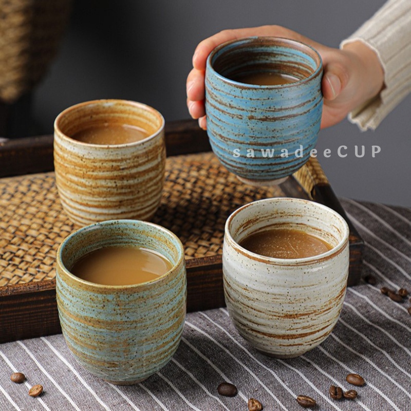 Ceramic Cup Pottery Mug 200ml Arabian Coffee Cup Japanese Retro Style ...