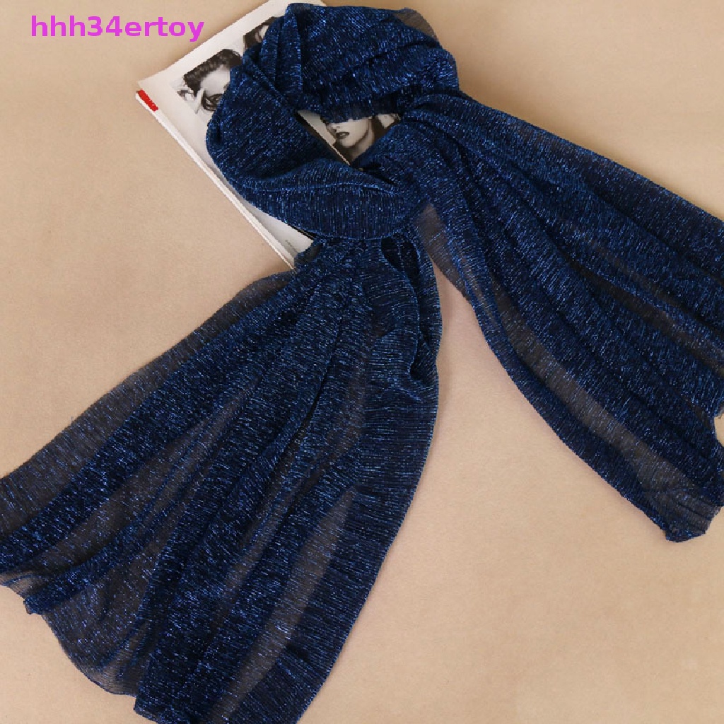 hhh34ertoy> 1Pc Glitter Scarf Women Muslim Shimmer Hijab Crinkle Shiny ...