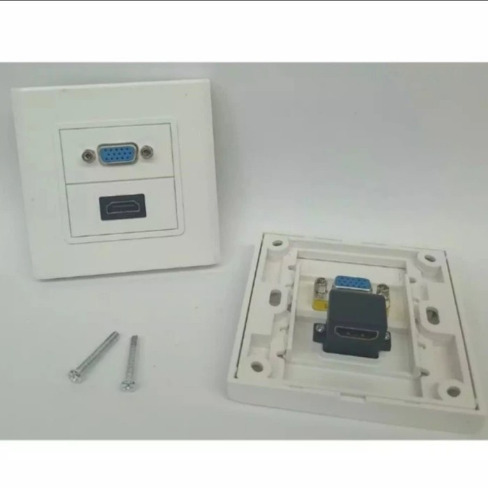 Faceplate HDMI VGA Socket Outlet - Faceplate Only | Shopee Malaysia