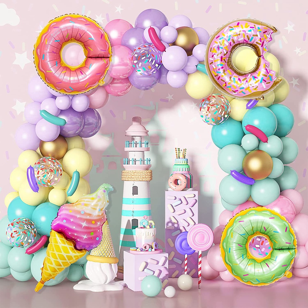 139pcs Pastel Donut Balloon Garland Arch Kit, Donut Sweet One Birthday ...