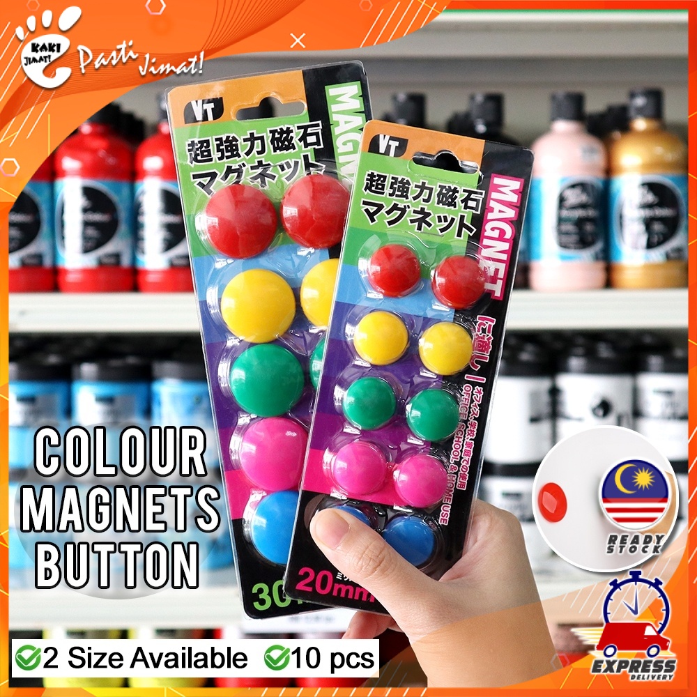 Kaki Jimat Color Magnets Button 20mm/30mm/40mm Whiteboard Magnet Fridge ...